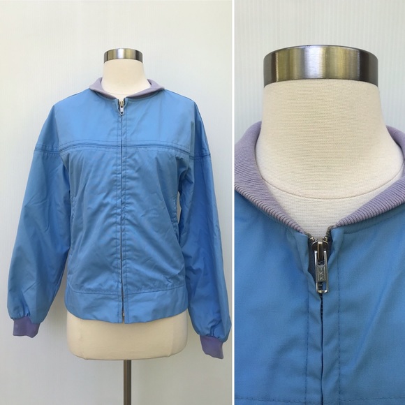 Vintage | Jackets & Coats | Vintage 8s Lilac Light Blue Jacket Coat ...
